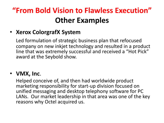 FROM BOLD VISION TO EXECUTION | PPT