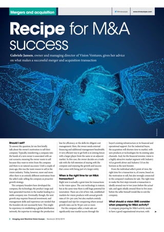 Vision Ventures, Recipe for M&A success | PDF