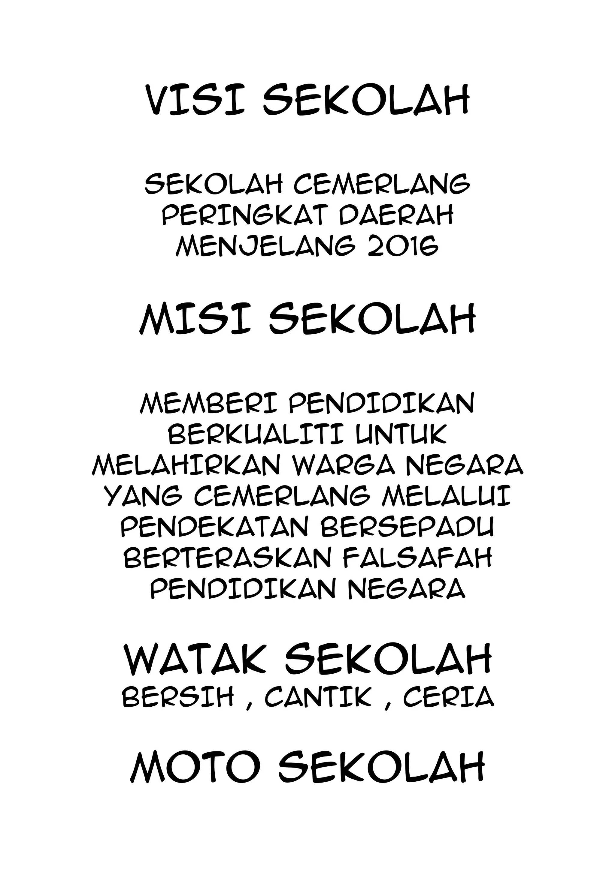 Visi sekolah 2015 | DOCX