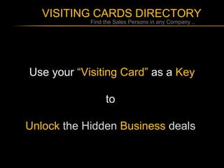 Visiting cards directory | PPT