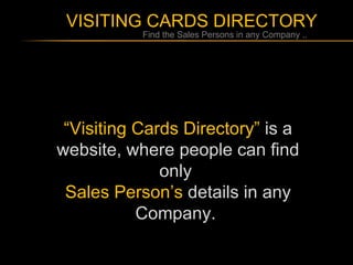 Visiting cards directory | PPT