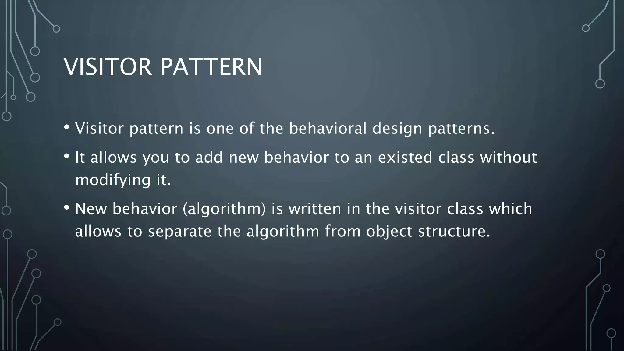 Visitor design pattern | PPTX Visitor design pattern | PPTX