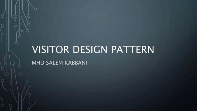 Visitor design pattern | PPTX