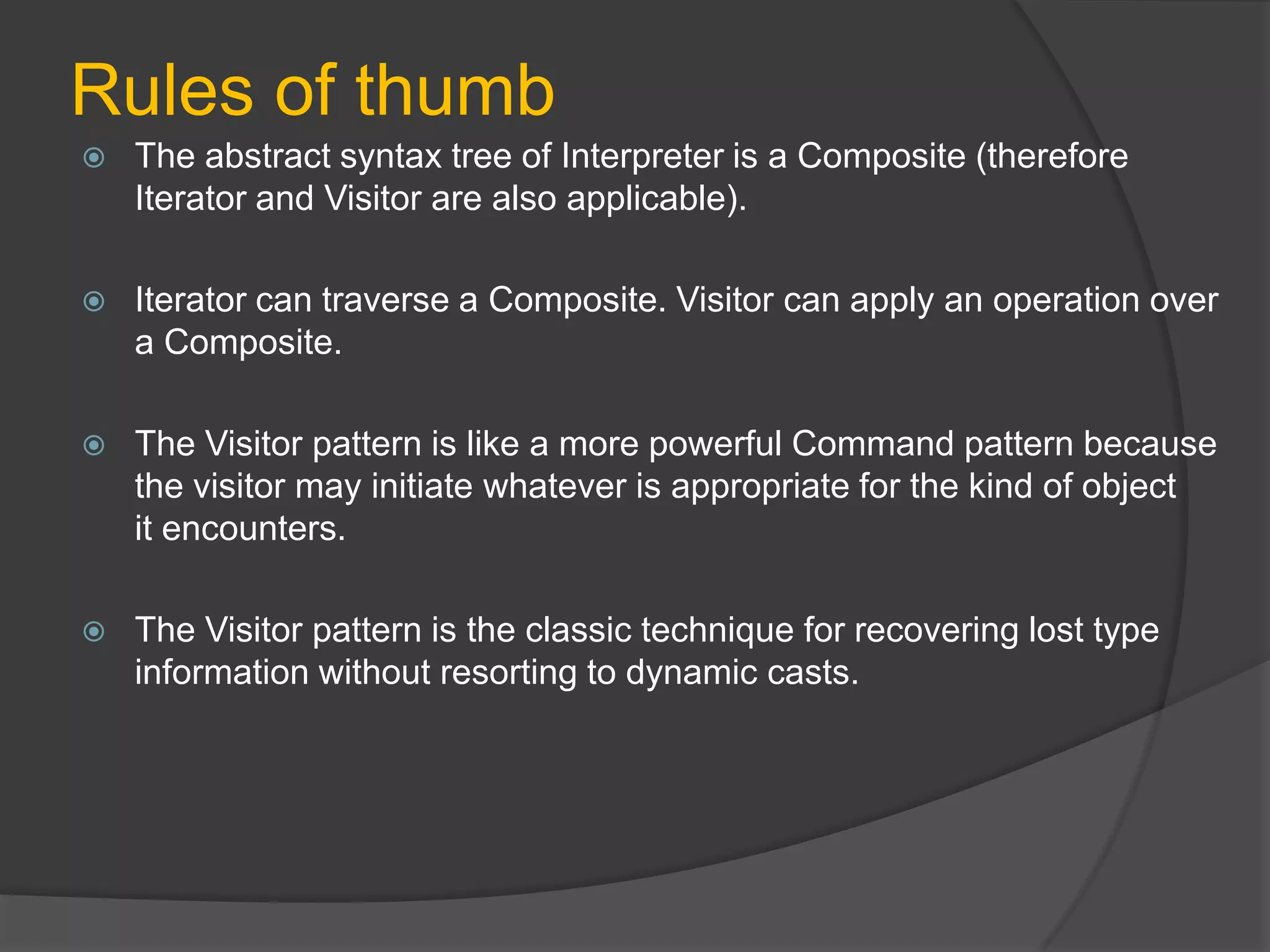Visitor design patterns | PPTX