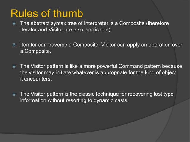 Visitor design patterns | PPT
