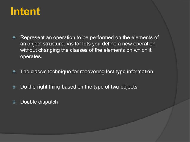 Visitor design patterns | PPT