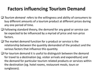 Visitor economics / demand in tourism | PPTX
