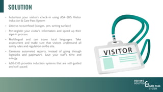 Visitor induction & gatepass system | PDF