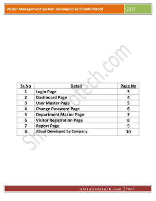 Visitor management software user manual by shital infotech | PDF