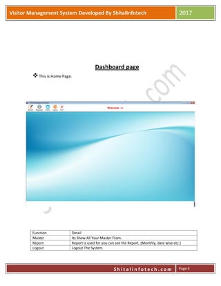 Visitor management software user manual by shital infotech | PDF
