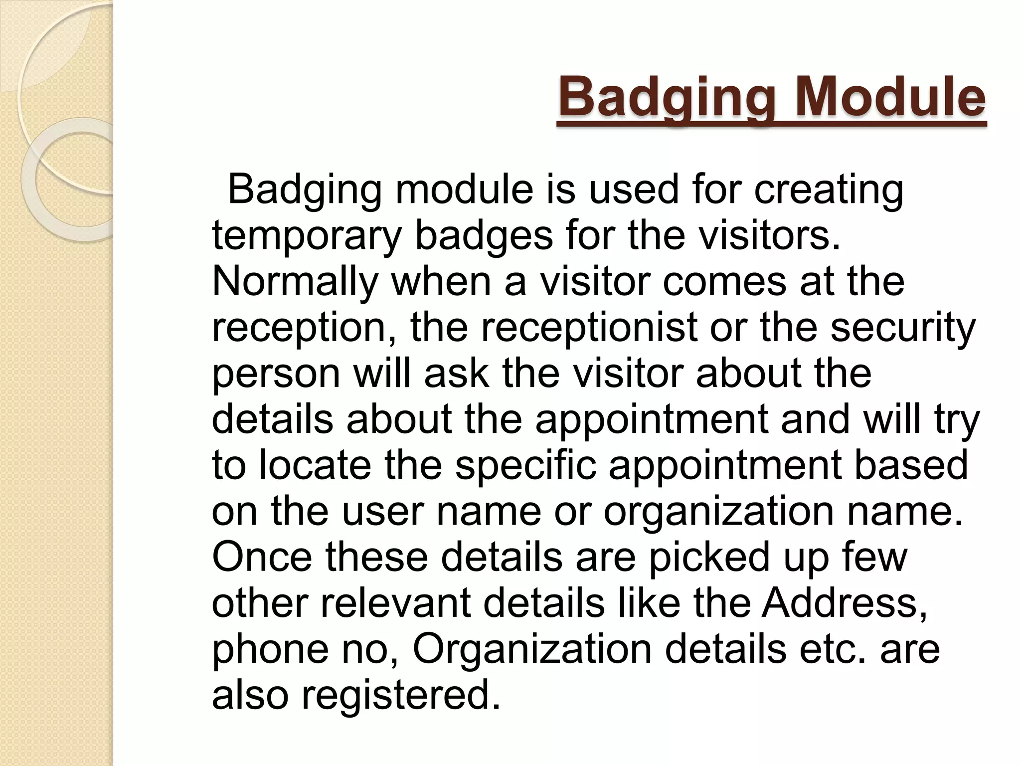 Visitor management system | PPTX
