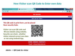 Visitor Management System for Housing Society, offices | PPTX