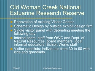 Visitor Panels: Incorporating Evaluation in Exhibition Planning | PPT