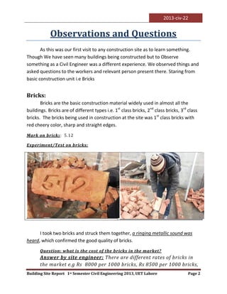 Visit to a construction site | PDF