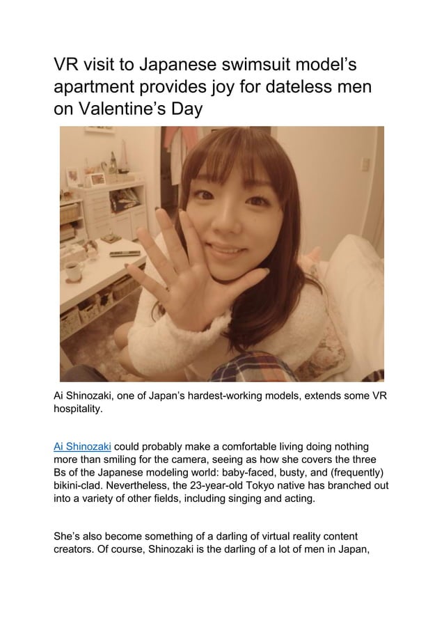 Visit To Japanese Swimsuit Model Ai Shinozaki