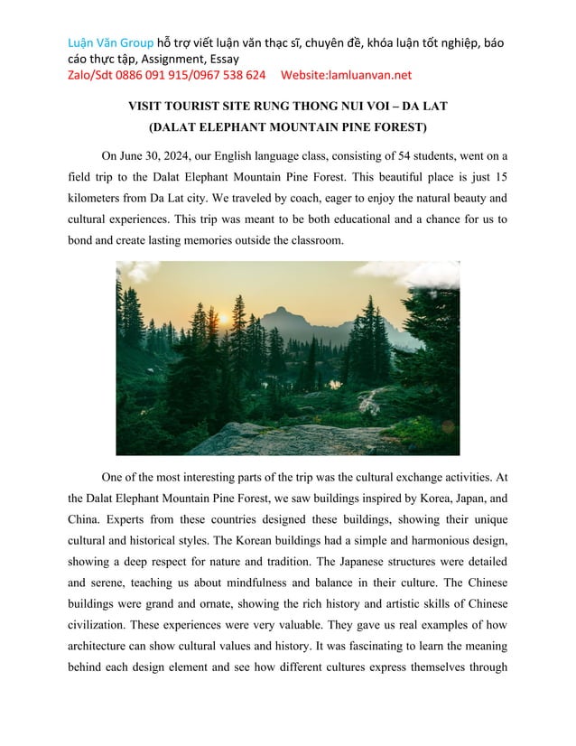 VISIT TOURIST SITE RUNG THONG NUI VOI – DA LAT | PDF