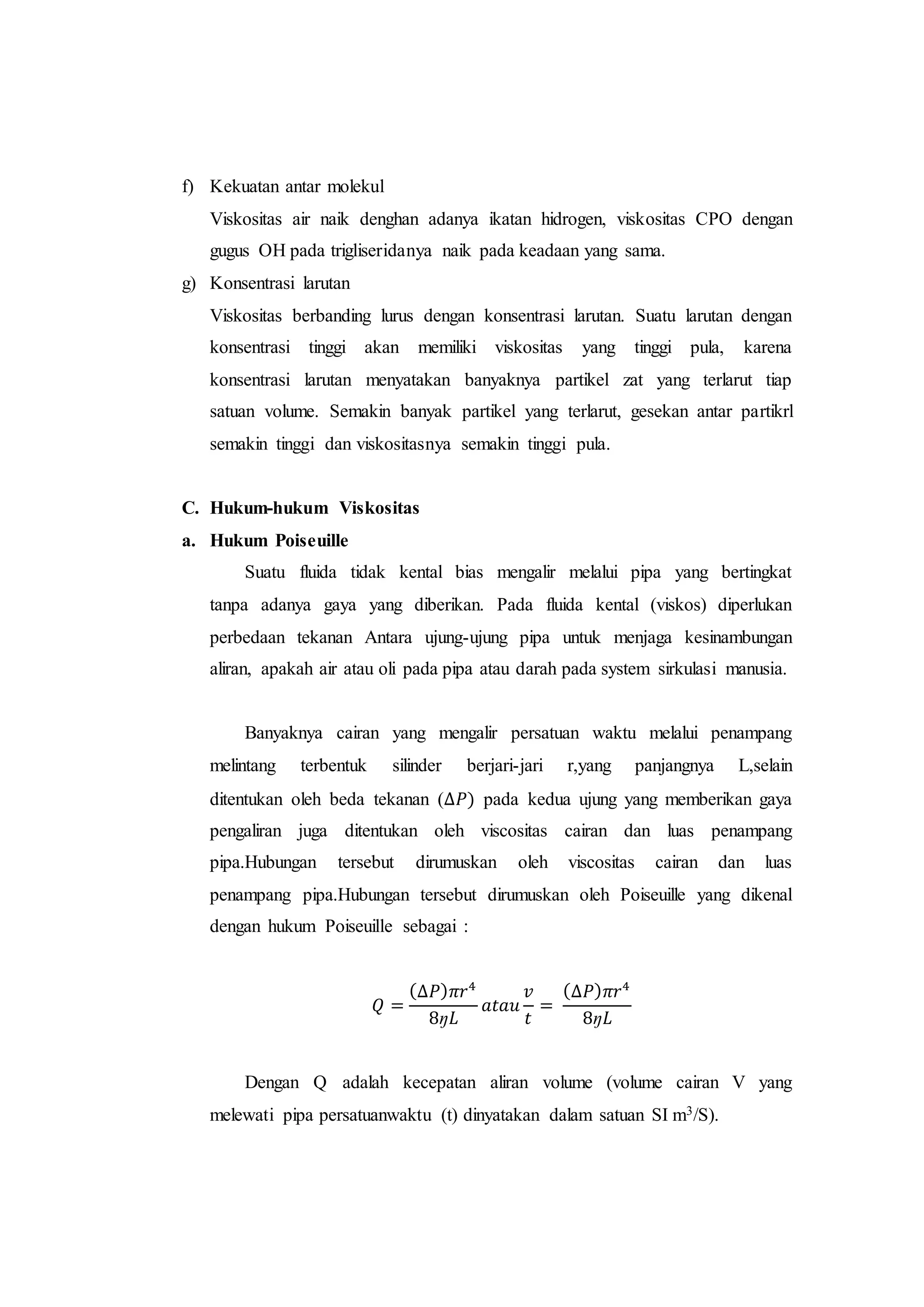 Kimia fisika II Viskositas | DOCX