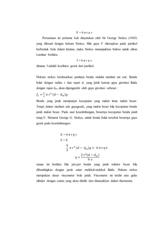 Kimia fisika II Viskositas | DOCX