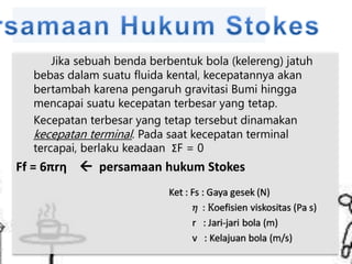 Viskositas zat cair cara stokes | PPTX