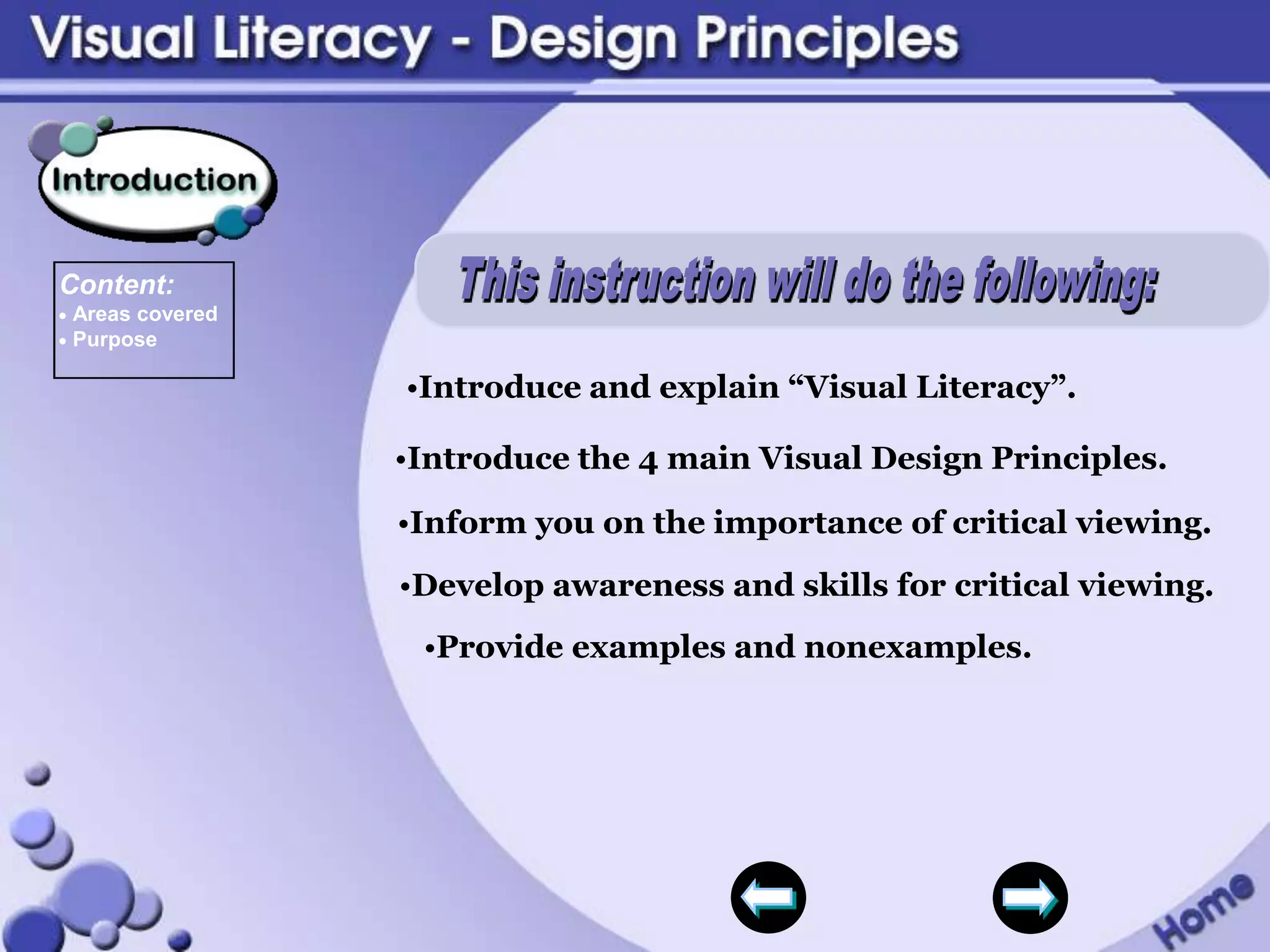 Visual Literacy - Design Principles | PPT