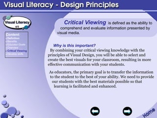 Visual Literacy - Design Principles | PPT