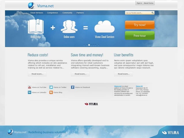 Lansering av Visma.net - VISMA SUMMIT 2012 | PPT