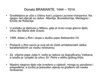 Visoka Renesansa - Bramante | PPT
