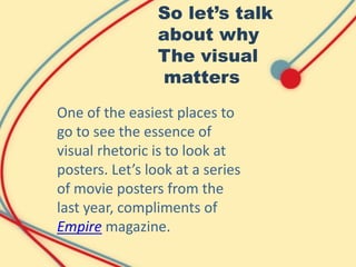 Visual Rhetoric, January 17th, 2012 | PPTX | Books and Literature