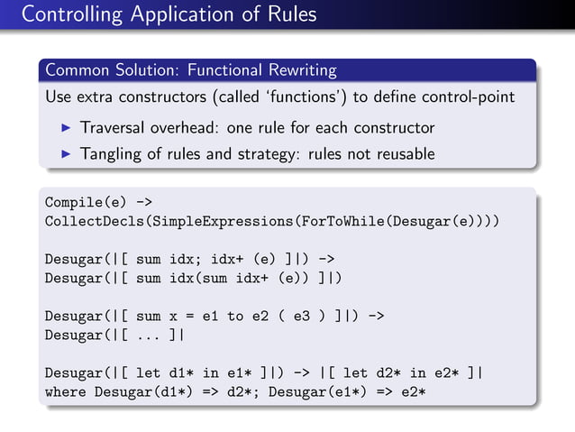 Strategies for Rule-Based Program Transformation | PPT