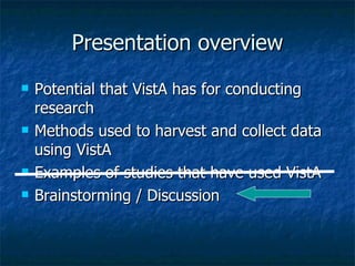 Vista For Research | PPT