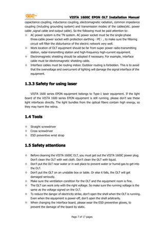 Vista 1600 c epon olt installation manual(v1.3.1) | PDF