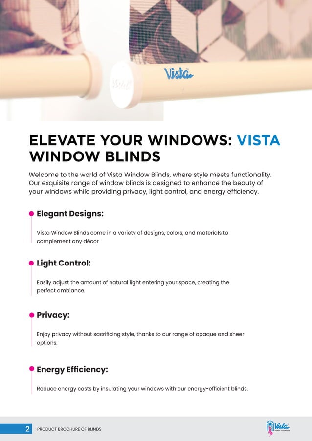 Vista Blinds Catalogue Brochure by Vista Fashions | PDF