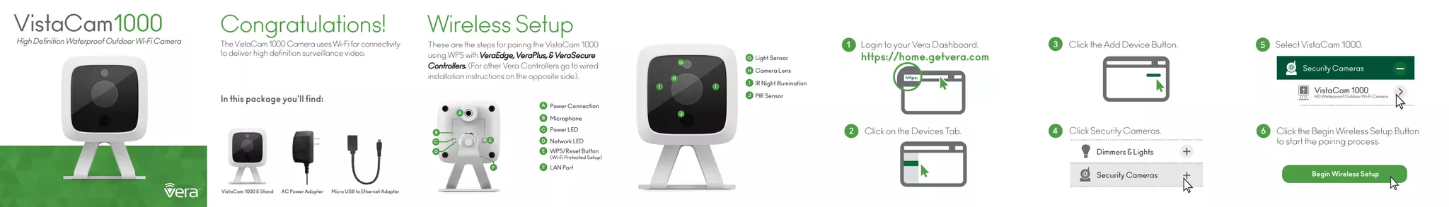 HD 720P External Wi-Fi Camera Vistacam 1000 - Veracontrol ES-82-VEC ...