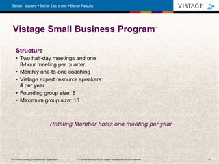 Vistage 2011 Presentation | PPT