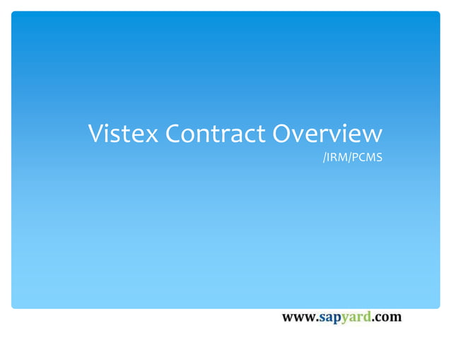 Vistex Contract Overview | PDF | Business | Business and Finance