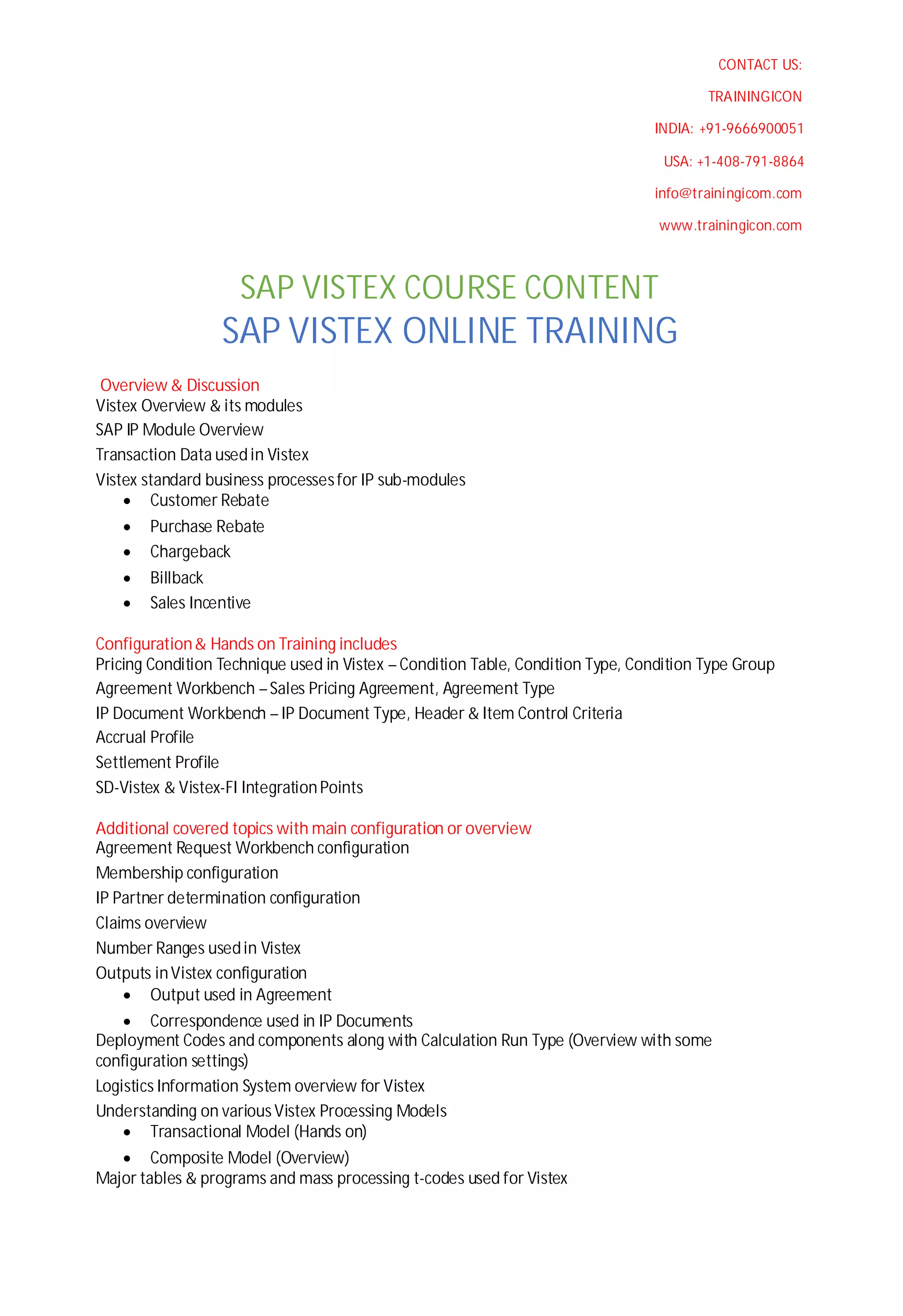Vistex training | PDF
