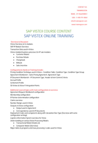 Vistex training | PDF
