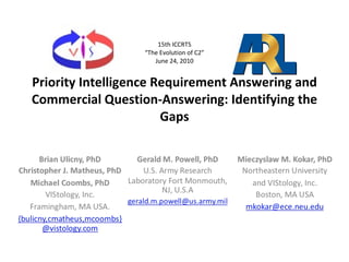 PIR Answering Requirements Gaps COTS QA | PPT