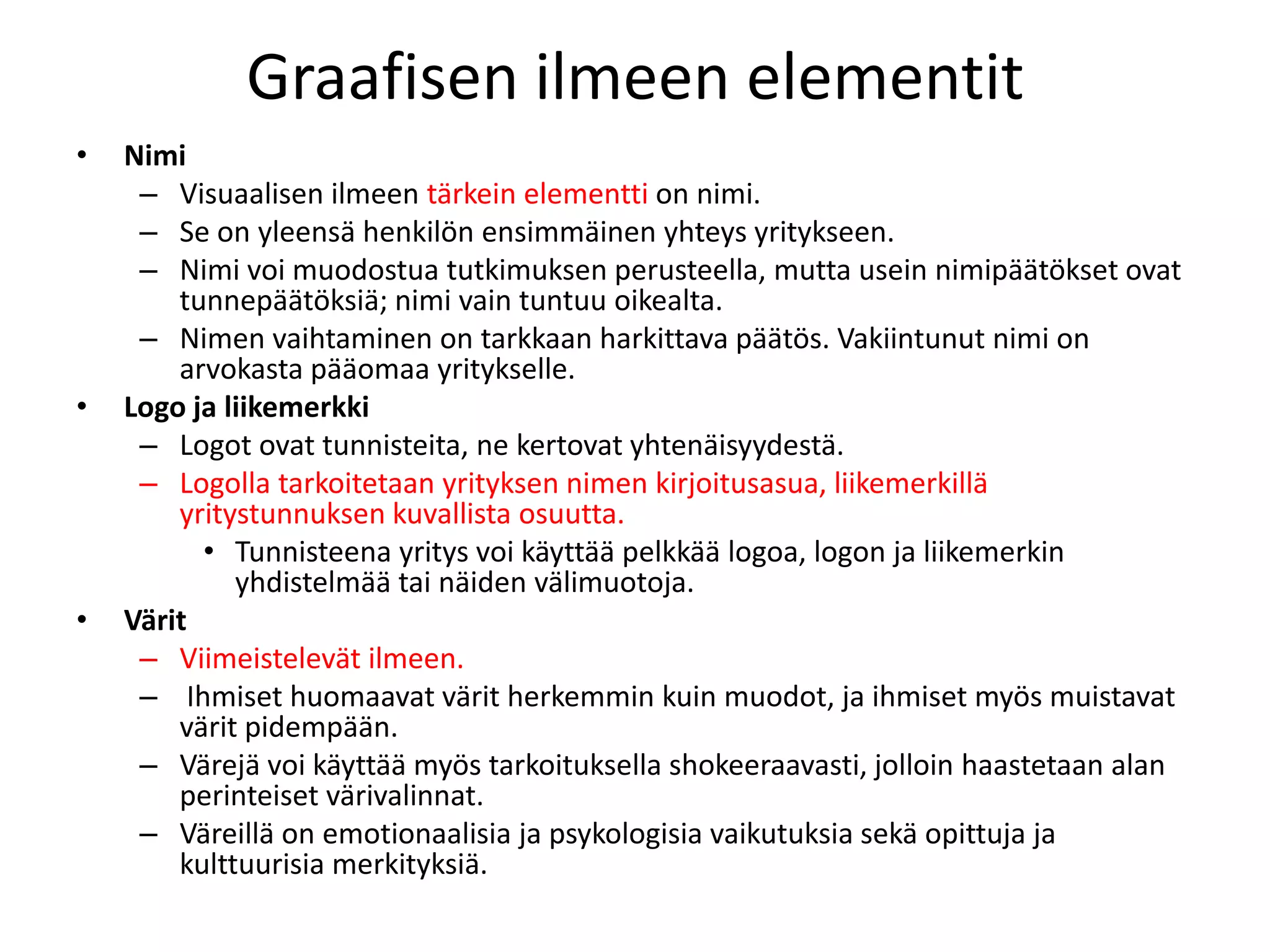 Visuaalisen identiteetin rakentaminen | PPTX