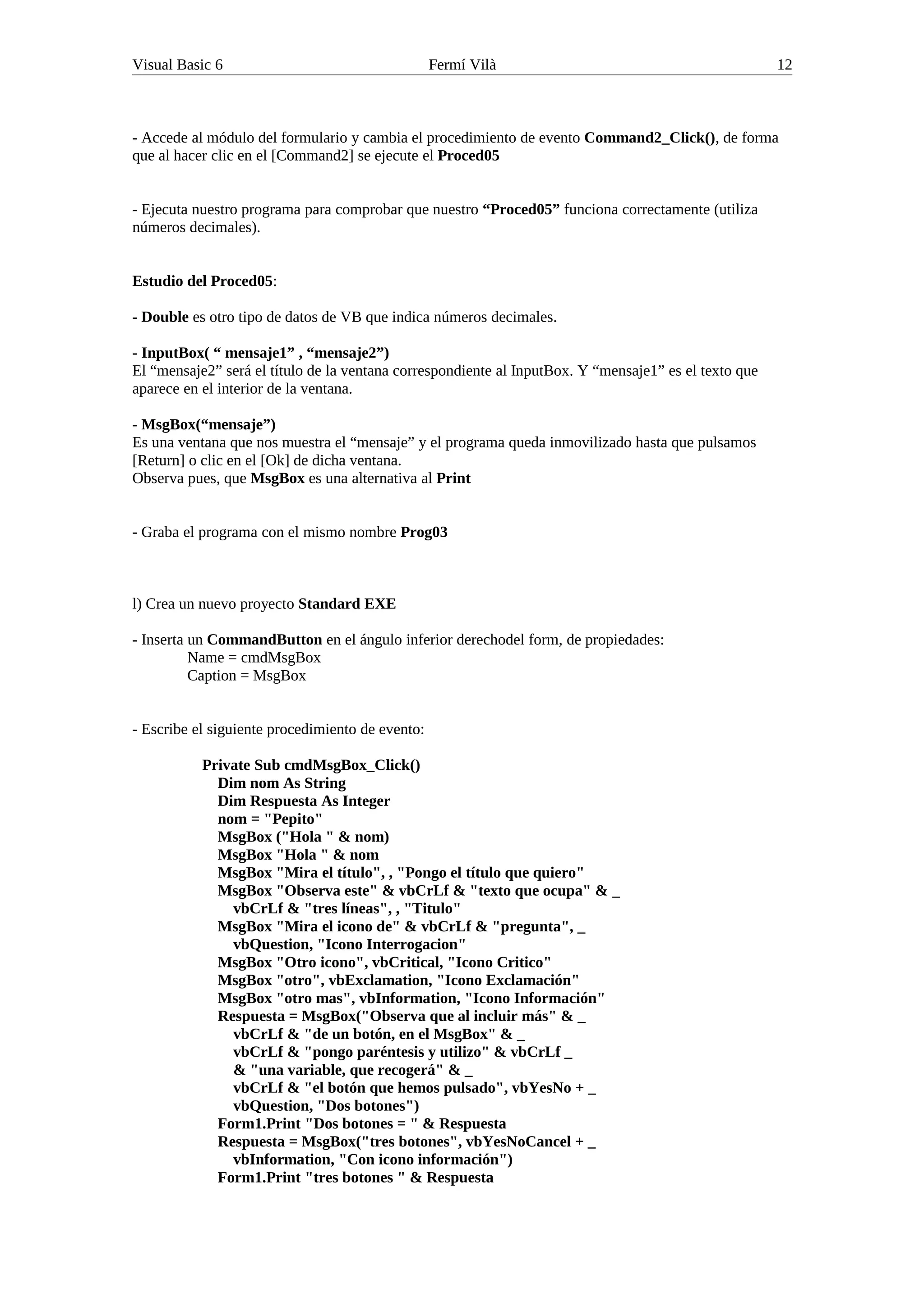 Tutorial de Visual basic | PDF