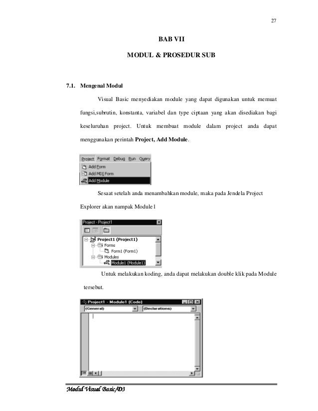 Visual basic materi pembelajaran dasar Visual basic materi pembelajaran dasar