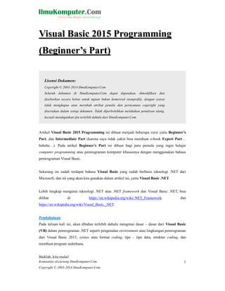 Visual basic 2015 | PDF