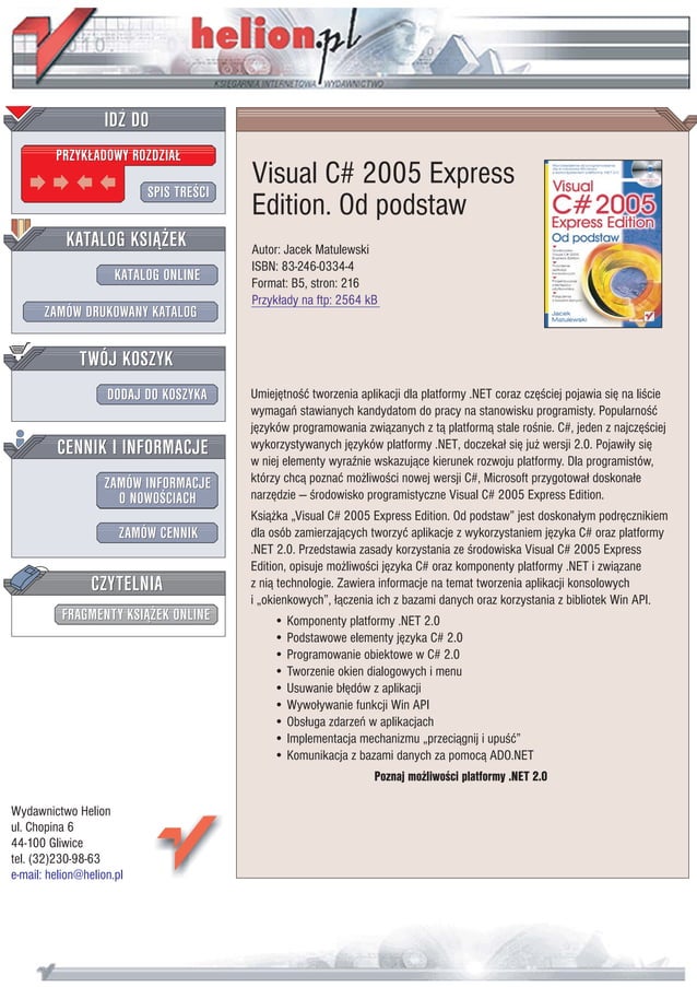 Visual C# 2005 Express Edition. Od podstaw | PDF