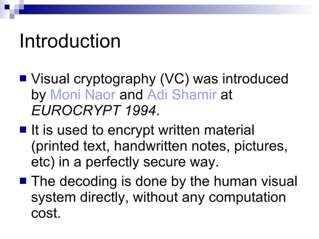 Visual Cryptography | PPT
