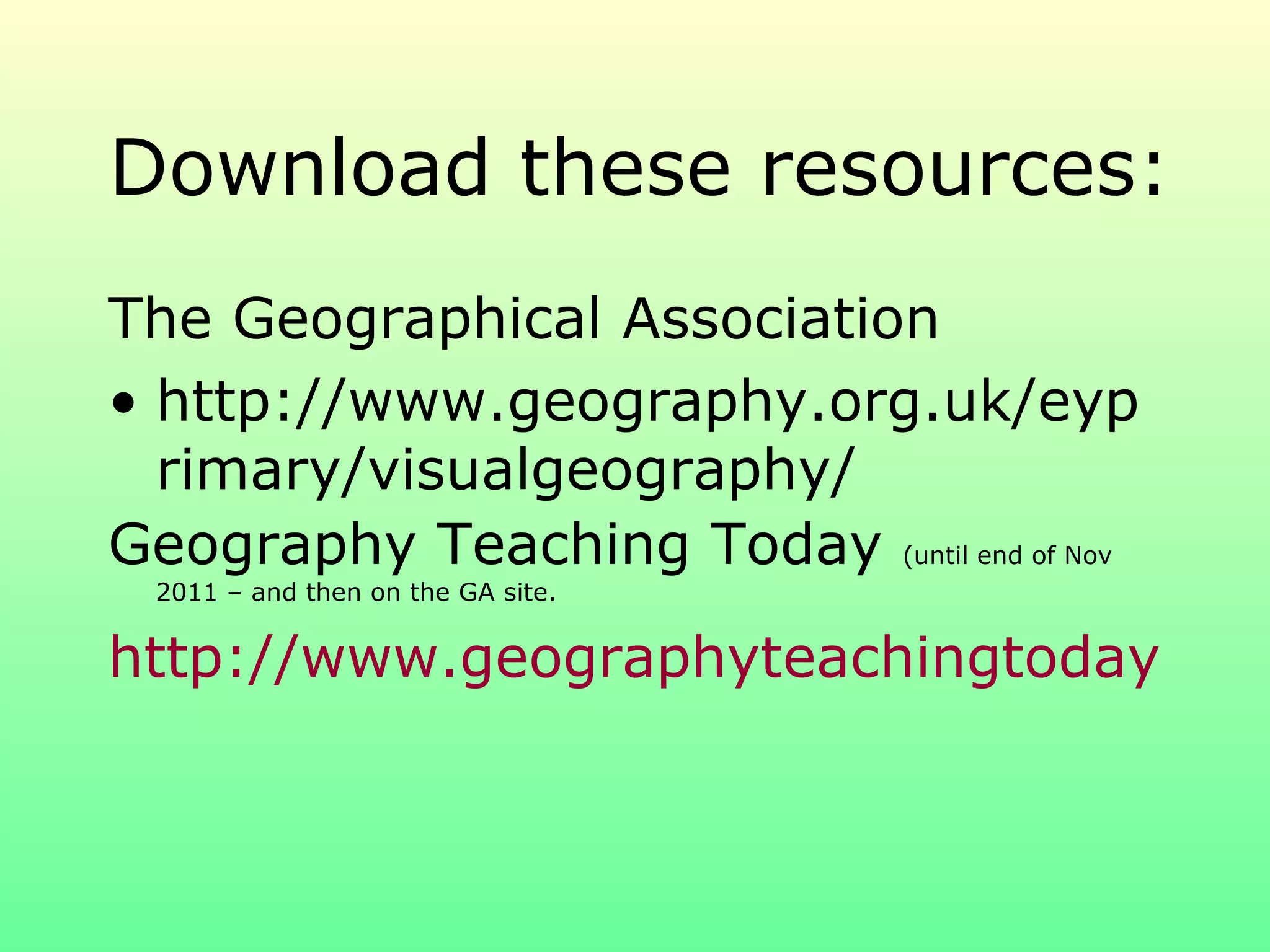 Geography: Visual literacy | PPT | Education