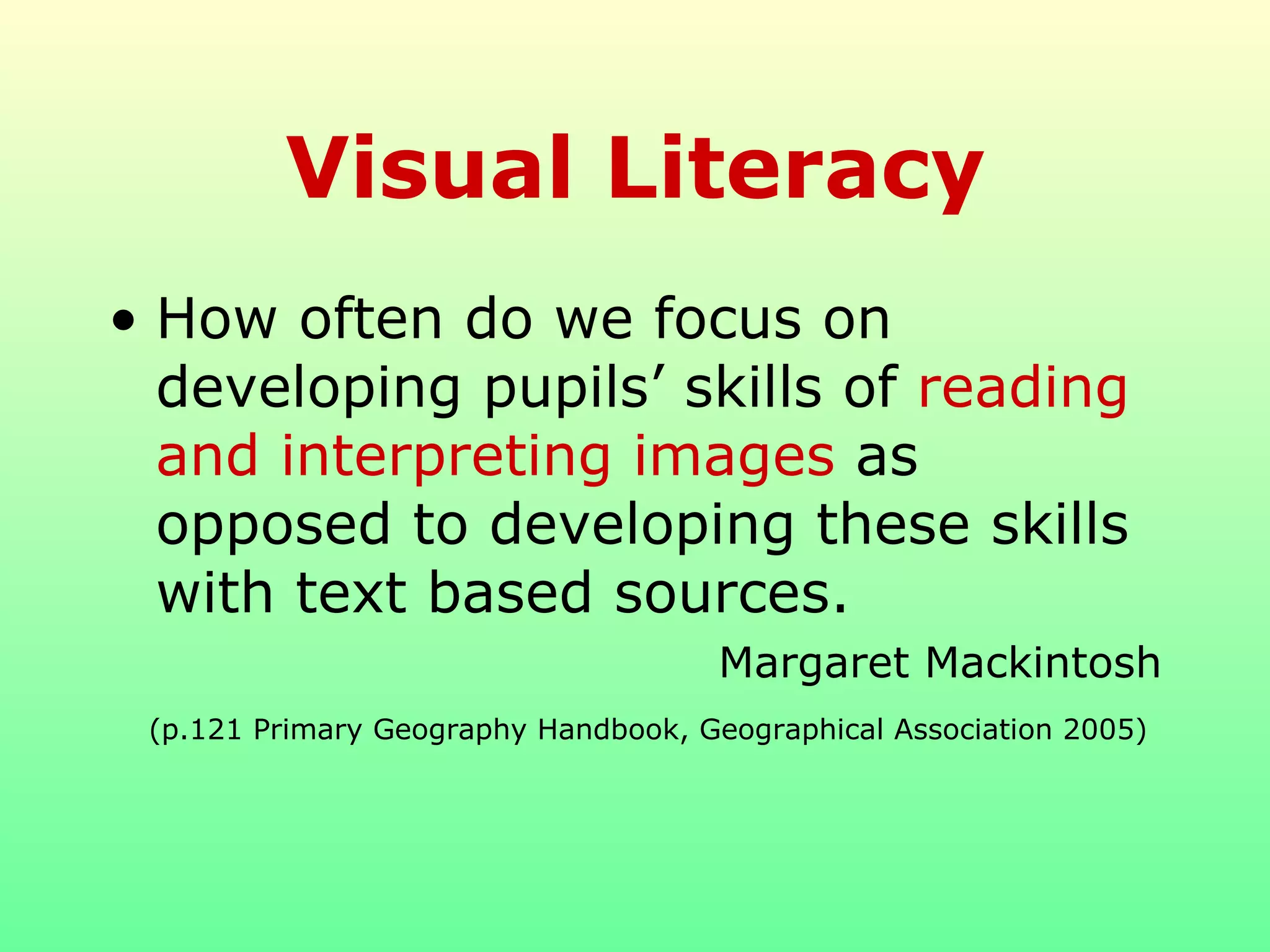 Geography: Visual literacy | PPT | Education