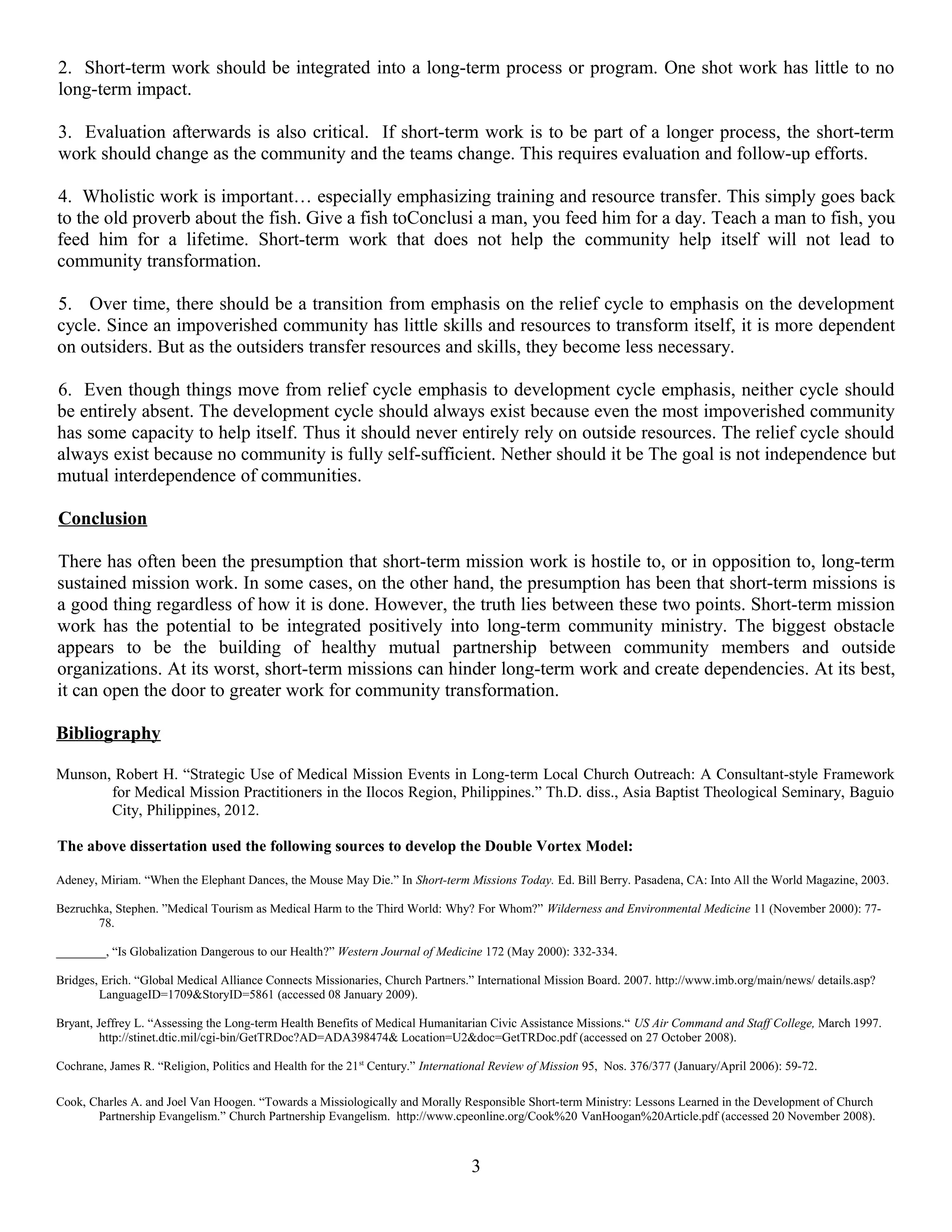 Medical Missions 1: Visual Model for Christian Relief and Development | PDF