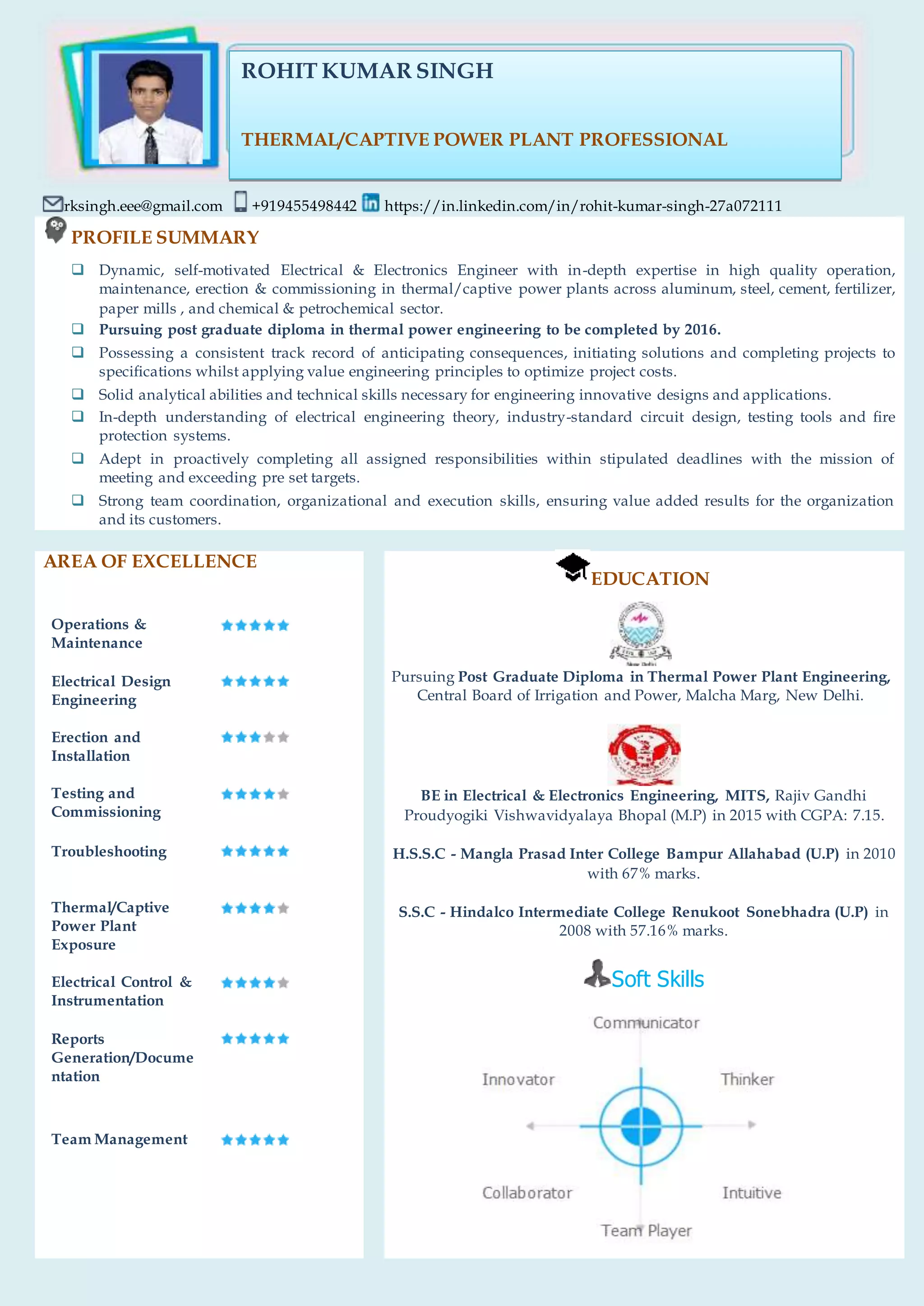 Visual CV Profile - Thermal,Captive Power and Renewable Energy Professional | DOCX