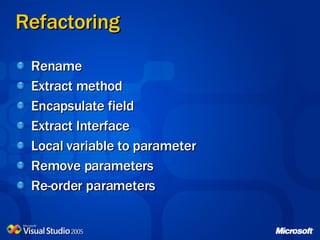 Visual Studio 2005 New Features | PPT
