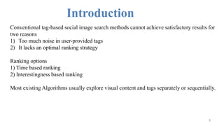 Visual textual joint relevance learning for tag based social image search | PPTX